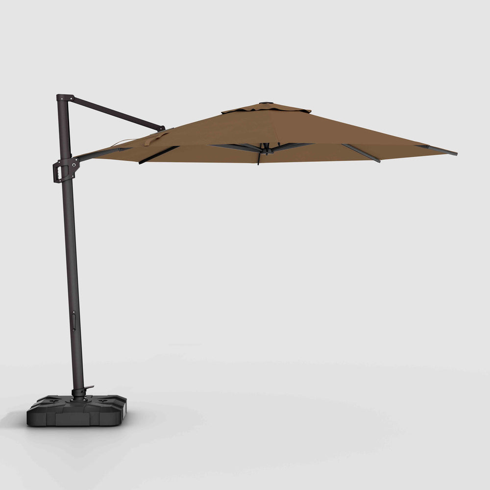 10ft Round Offset Cantilever Sunbrella Patio Umbrella | Wind & Mold ...