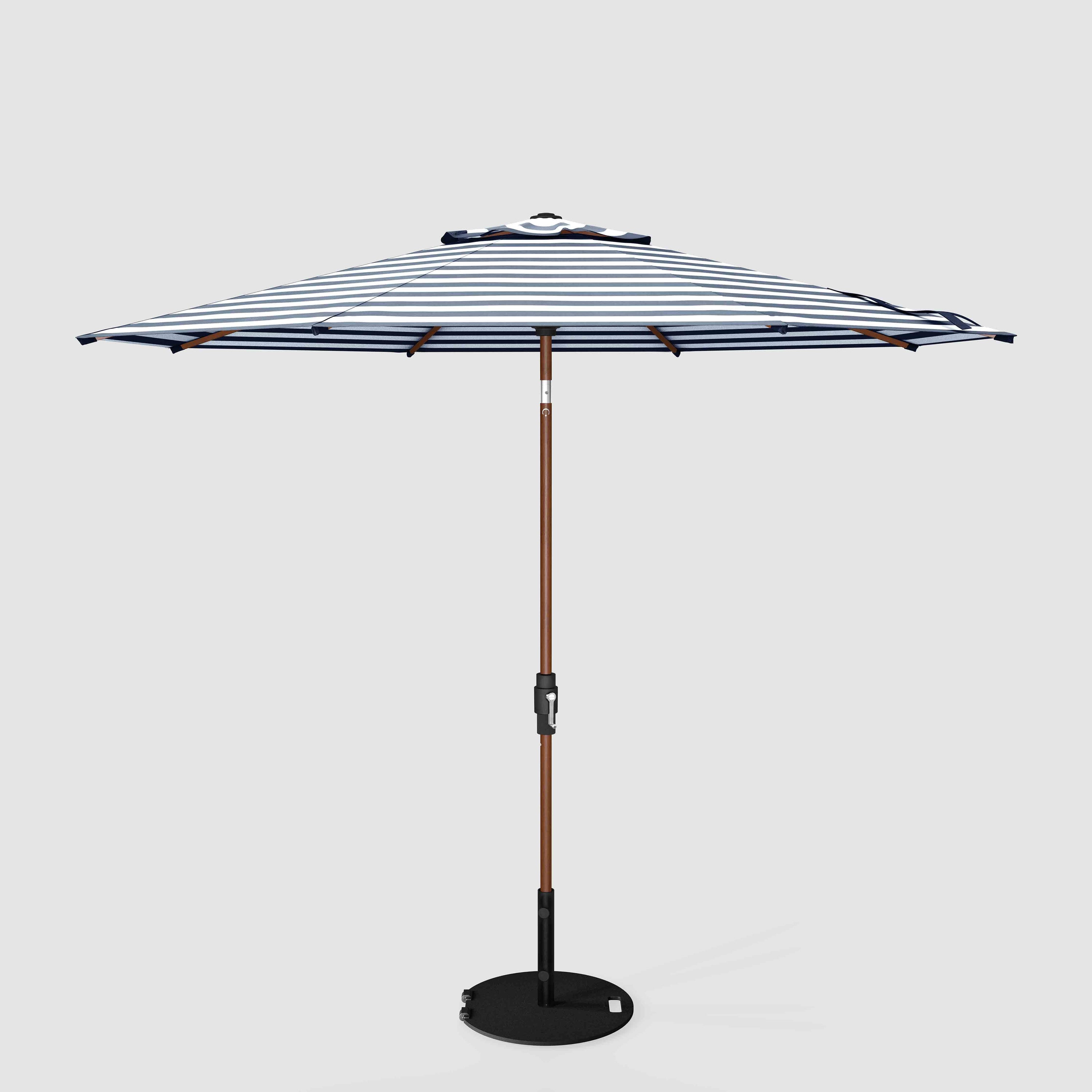 8ft-10ft Auto Tilt Terylast Patio Umbrella | Stylish Woodgrain Finish ...
