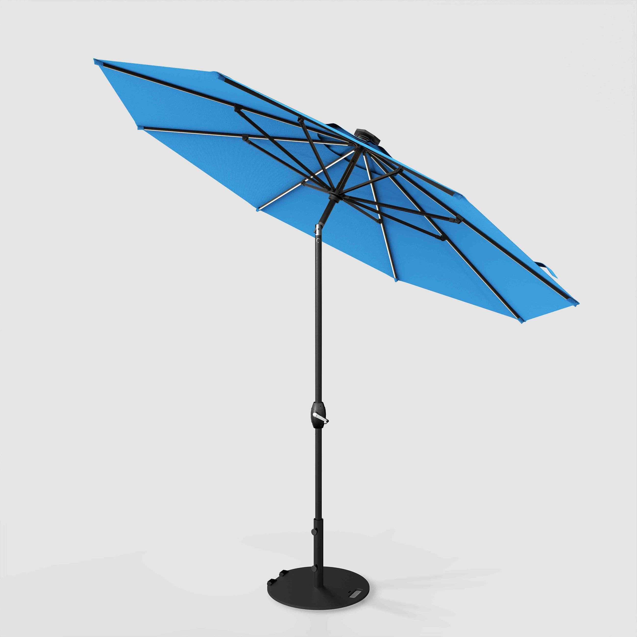8ft-10ft RGB LED Tilt Patio Umbrella | 6-Color LED Lighting | Wind ...