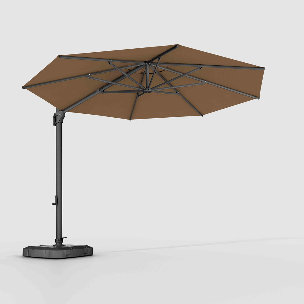 10ft Round Offset Cantilever Sunbrella Patio Umbrella | Wind & Mold ...