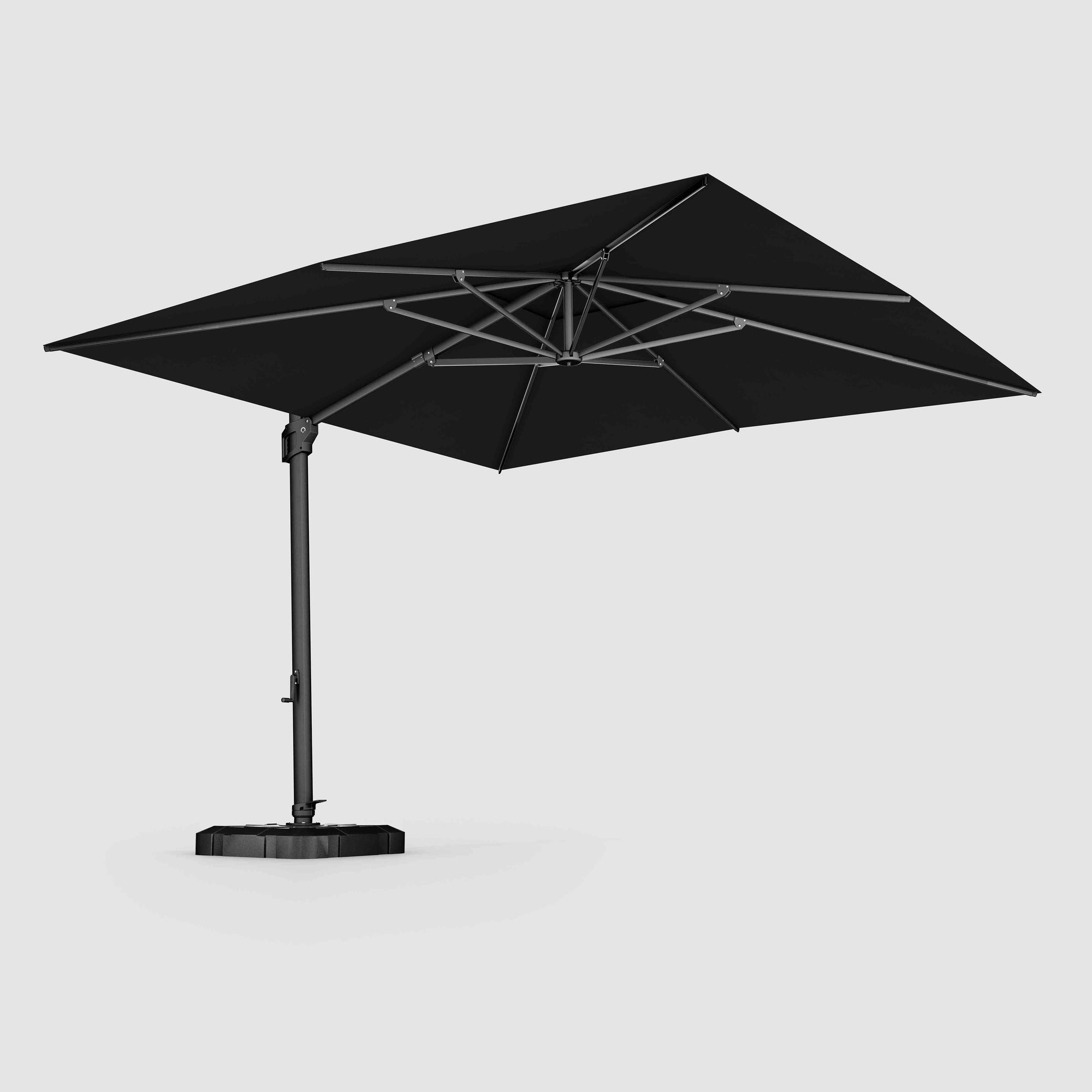 Midtown Umbrellas | The Grande Square Terylast Ebony Black Patio Umbrella