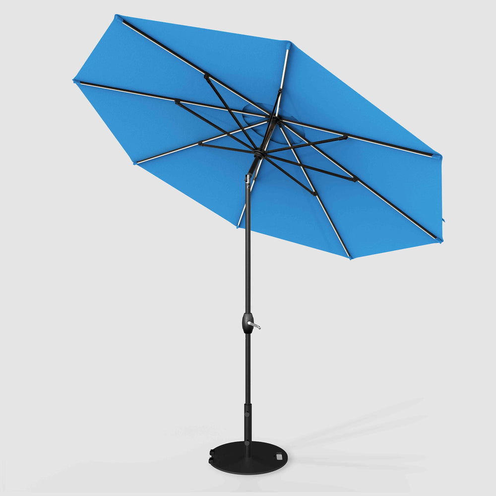 8ft-10ft RGB LED Tilt Patio Umbrella | 6-Color LED Lighting | Wind ...