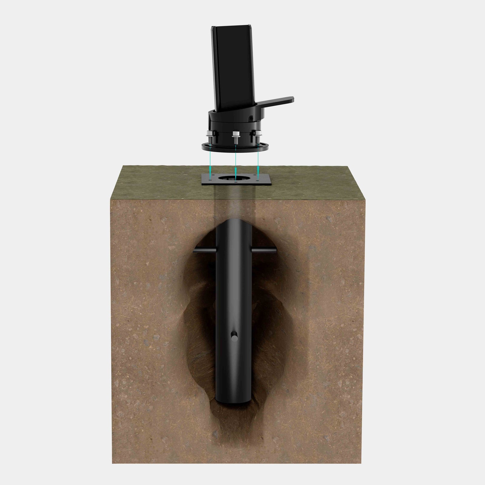 The In-Ground Anchor Base Plate – Permanent Cantilever Umbrella Base ...