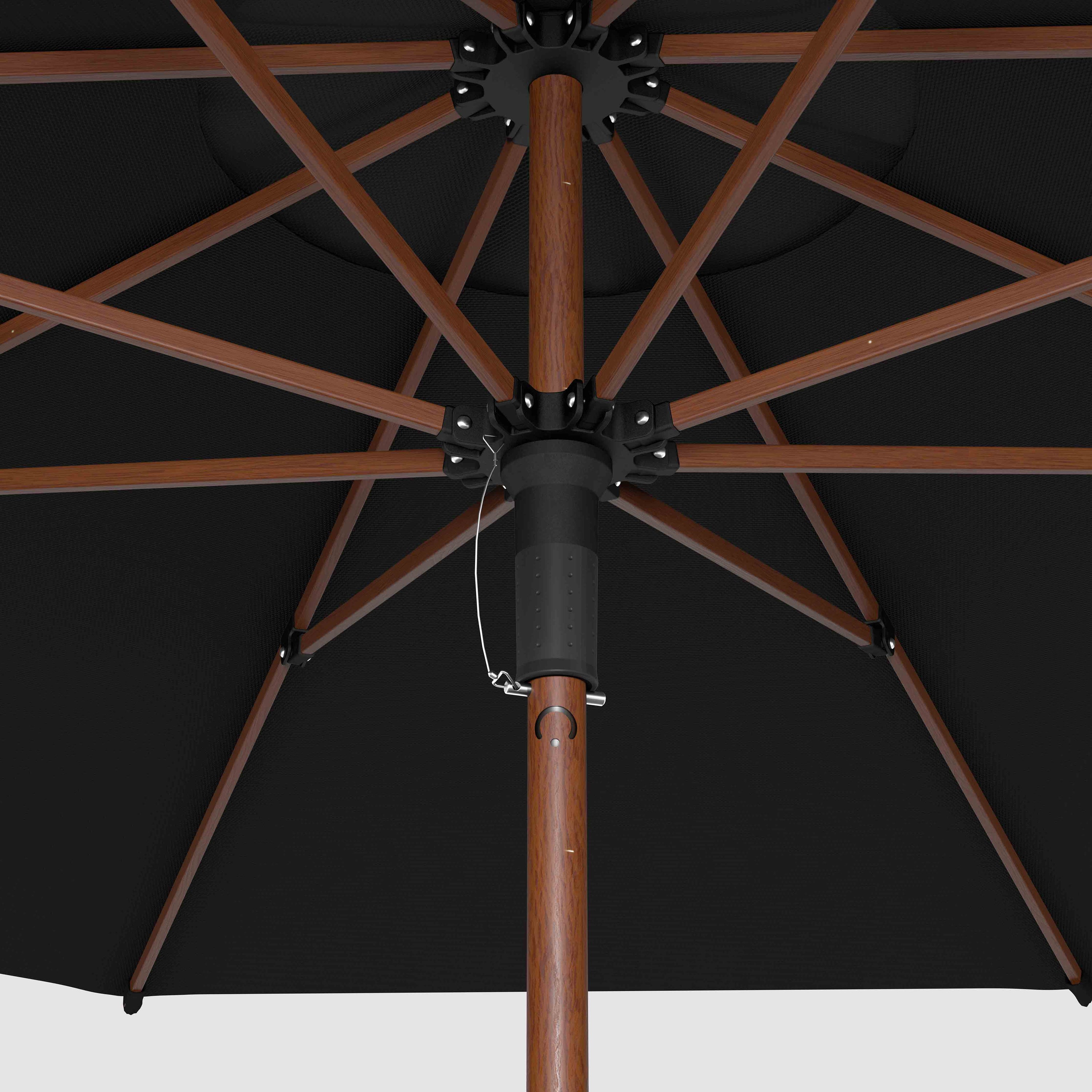 8ft-10ft Market Terylast Patio Umbrella | Stylish Woodgrain Finish ...