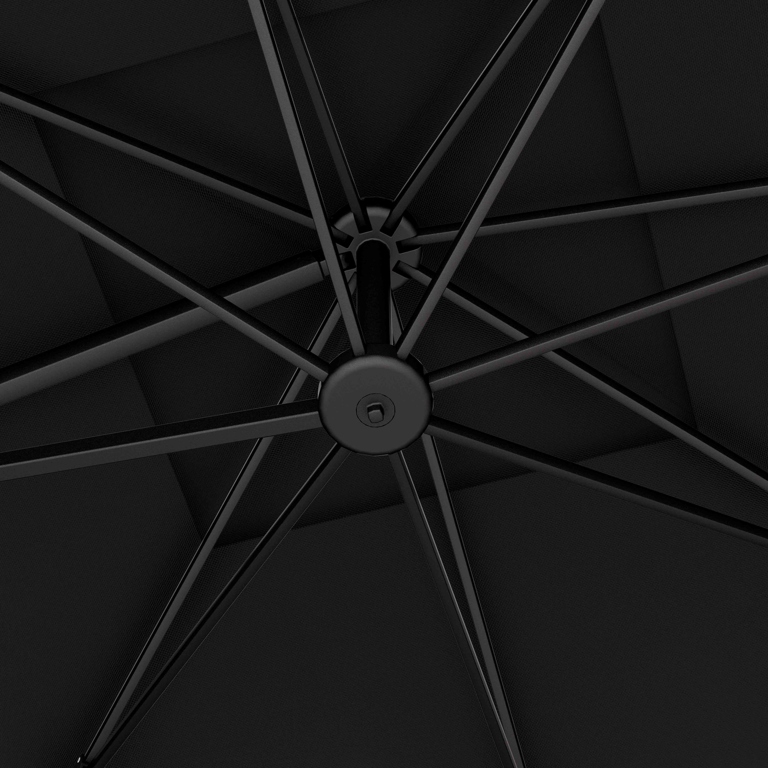 Midtown Umbrellas | The Grande Square Terylast Ebony Black Patio Umbrella